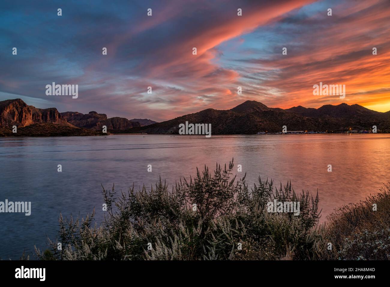 Sagauro Lake in the Tonto National Forest near Phoenix, Arizona Stock ...