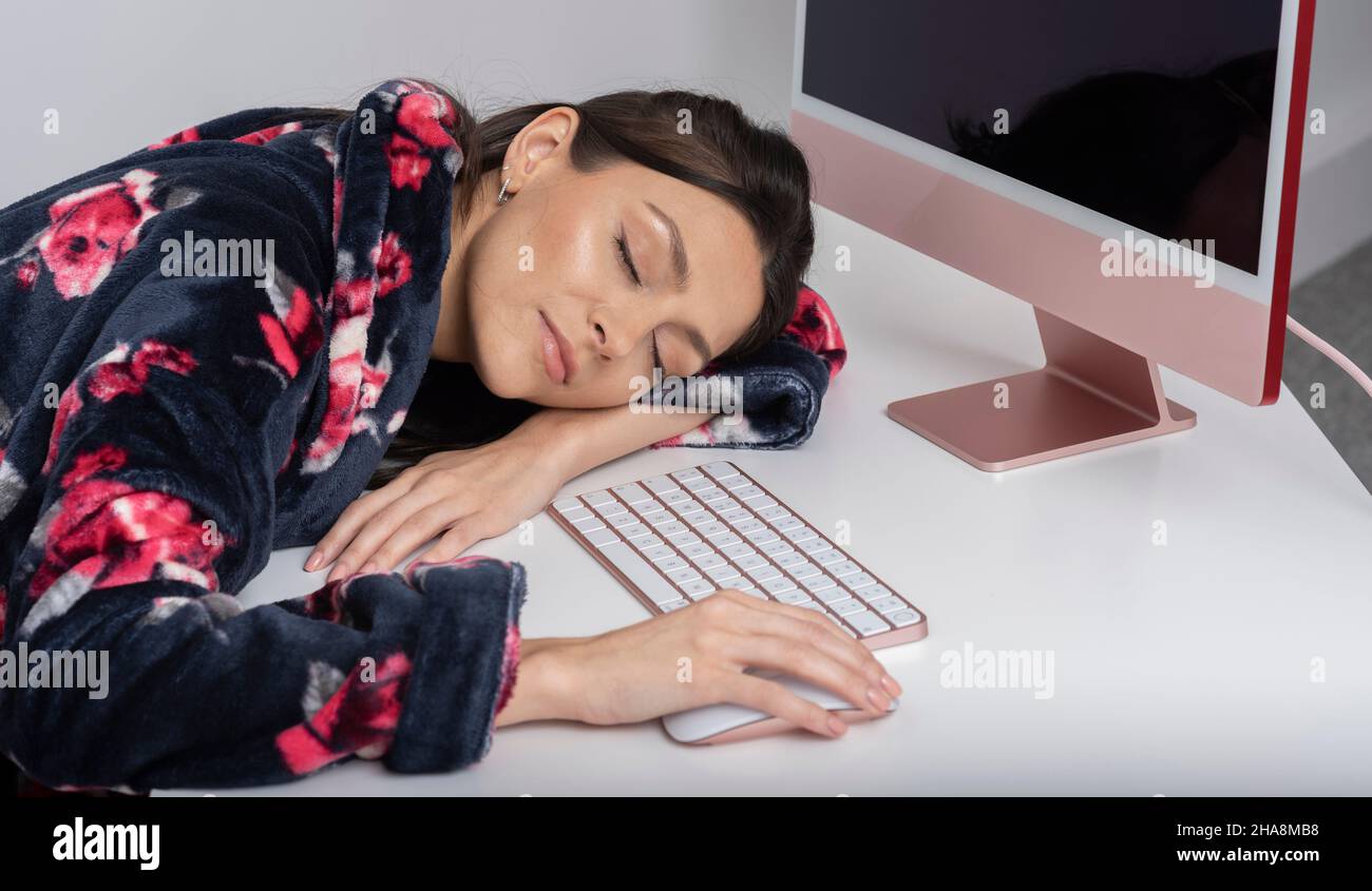 Woman sleeping while working people hi-res stock photography and images ...