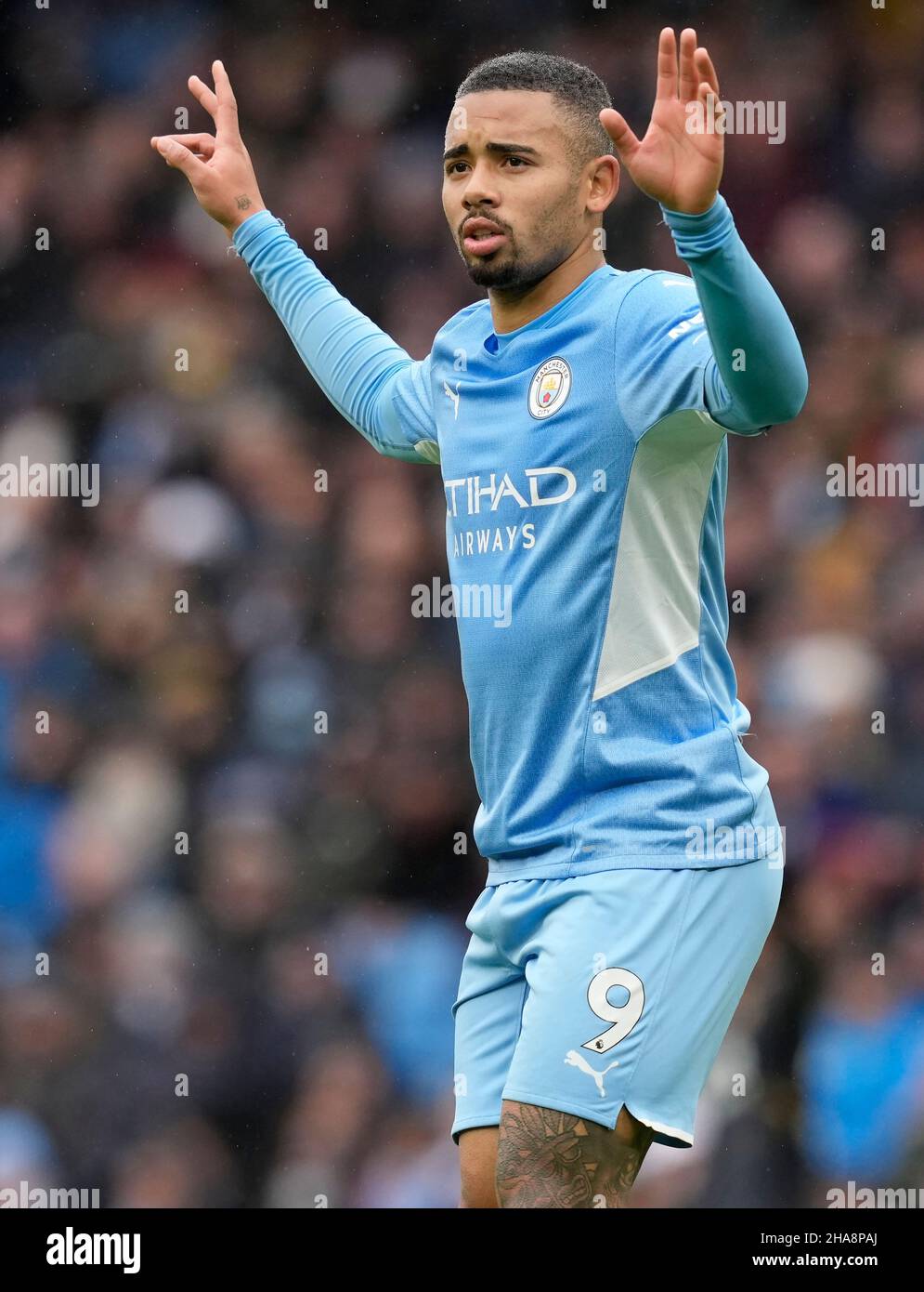 Manchester, England, 11th December 2021. Gabriel Jesus of Manchester ...