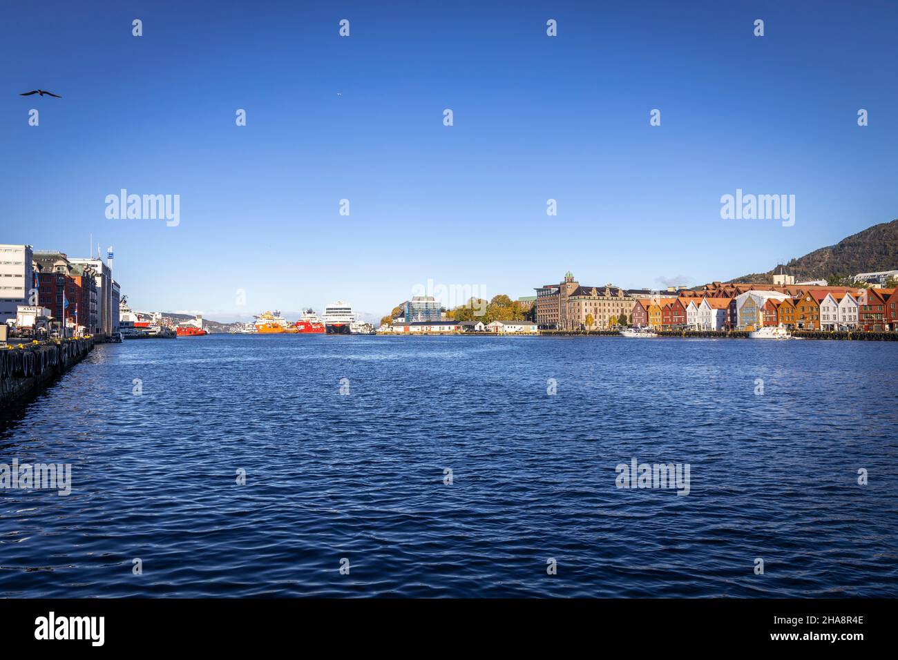 important harbour in Bergen, Norway Stock Photo - Alamy