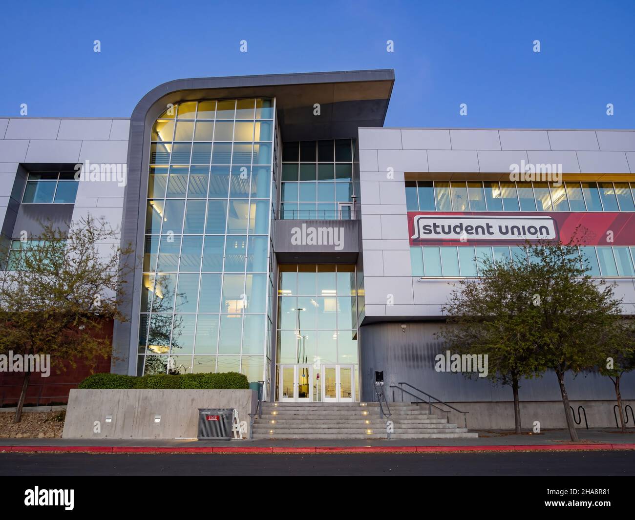 Las Vegas, APR 6 2021 - Dawn view of Student Union building of UNLV ...