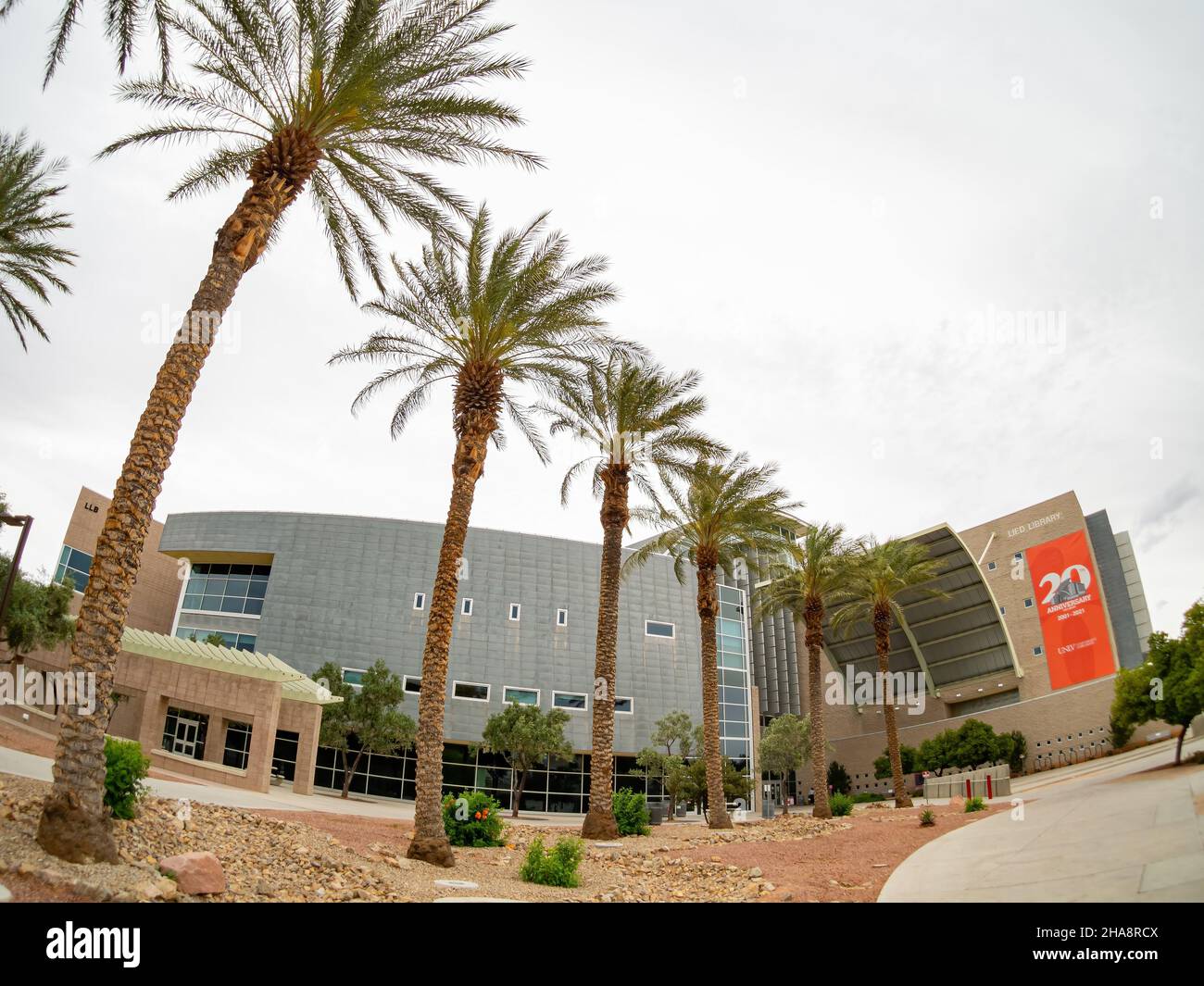 Las Vegas, APR 26 2021 - Overcast view of the Lied Library of UNLV ...