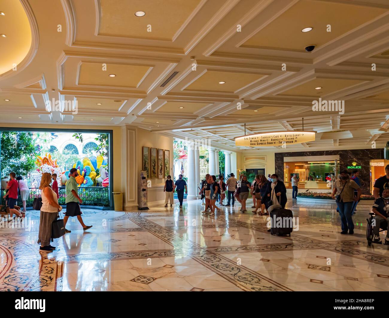 Las Vegas, MAY 15 2021 - Interior view of the Bellagio Hotel and Casino ...