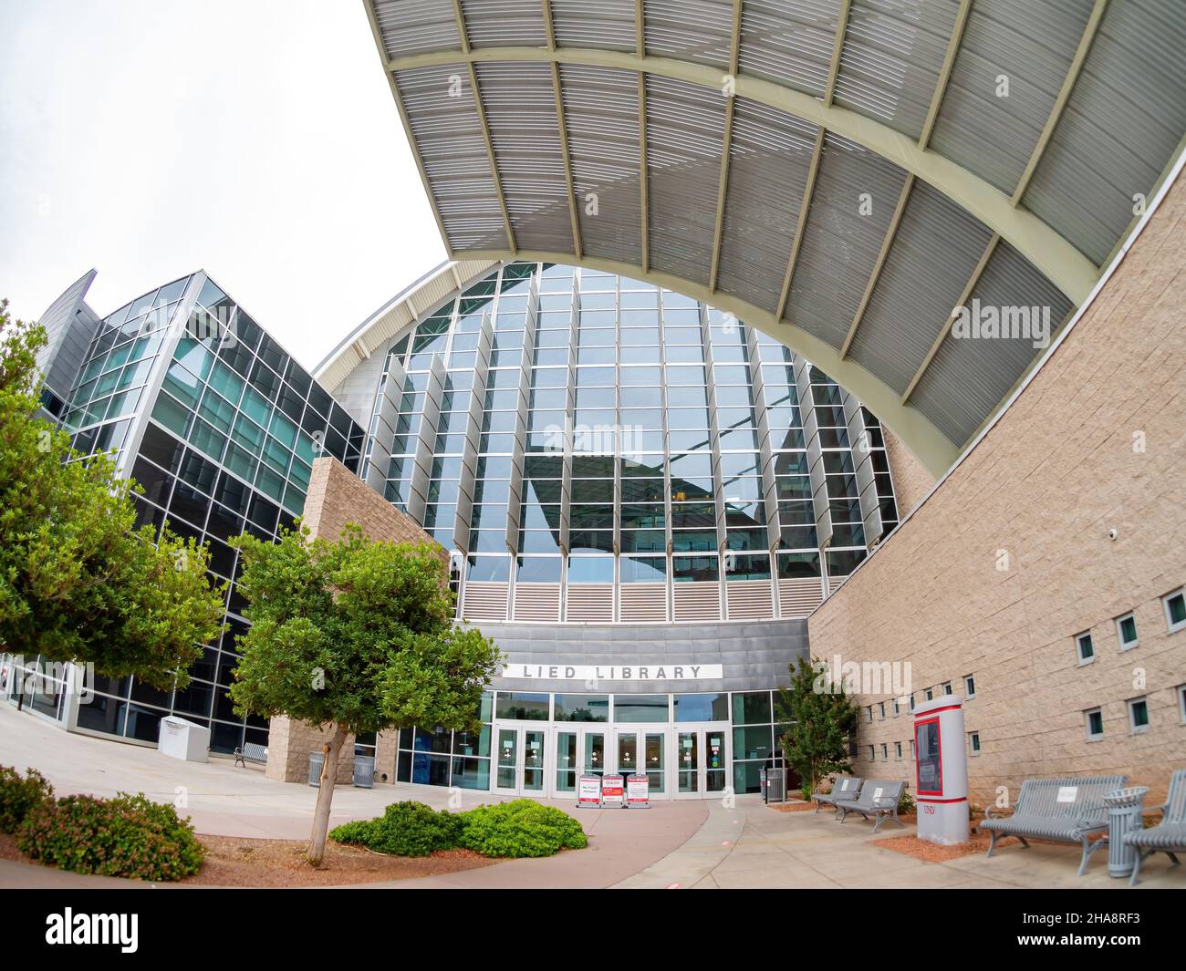 Las Vegas, APR 26 2021 - Overcast view of the Lied Library of UNLV ...