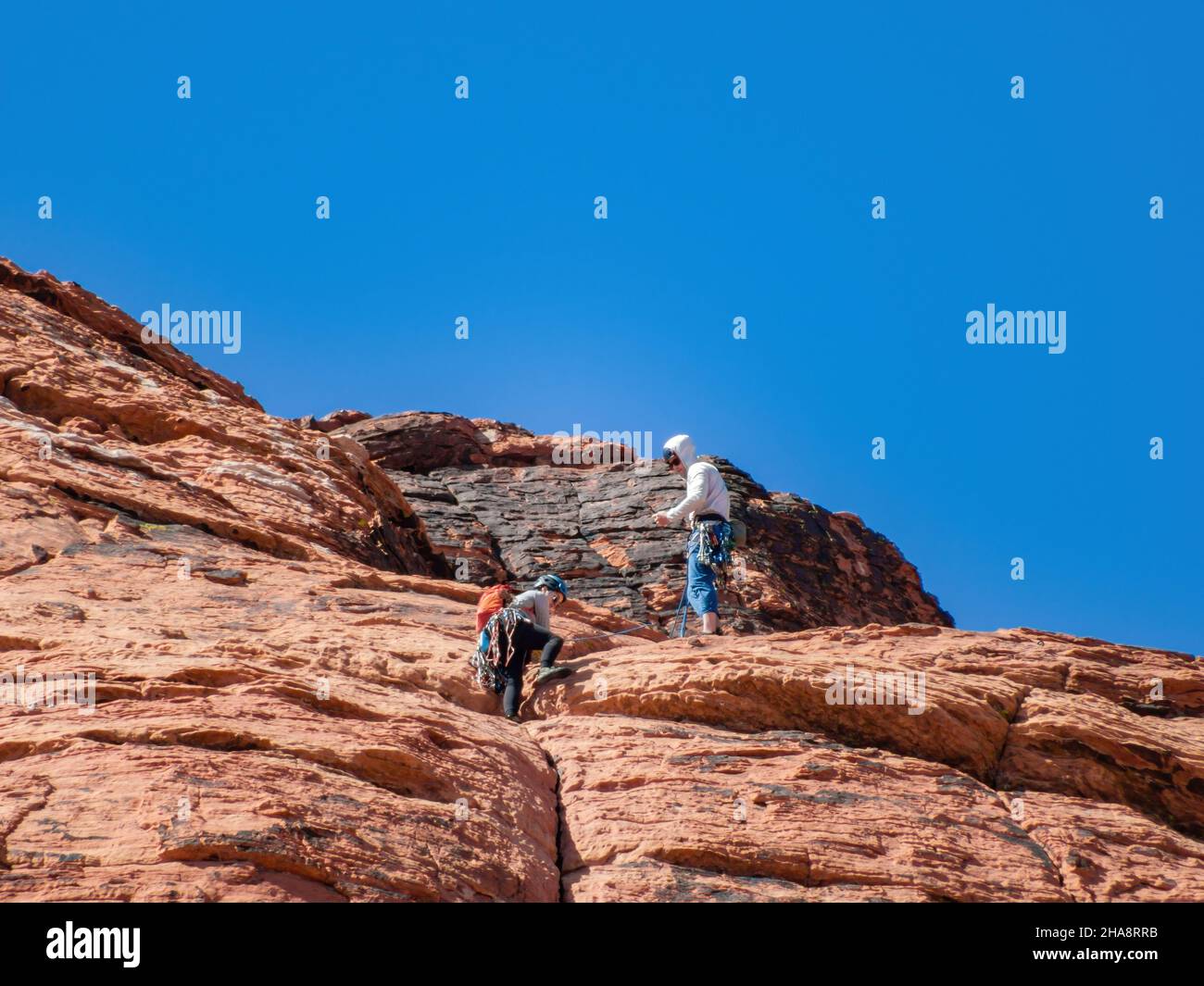 Las Vegas, MAR 21 2021 - People doing rock climbing sports Stock Photo ...