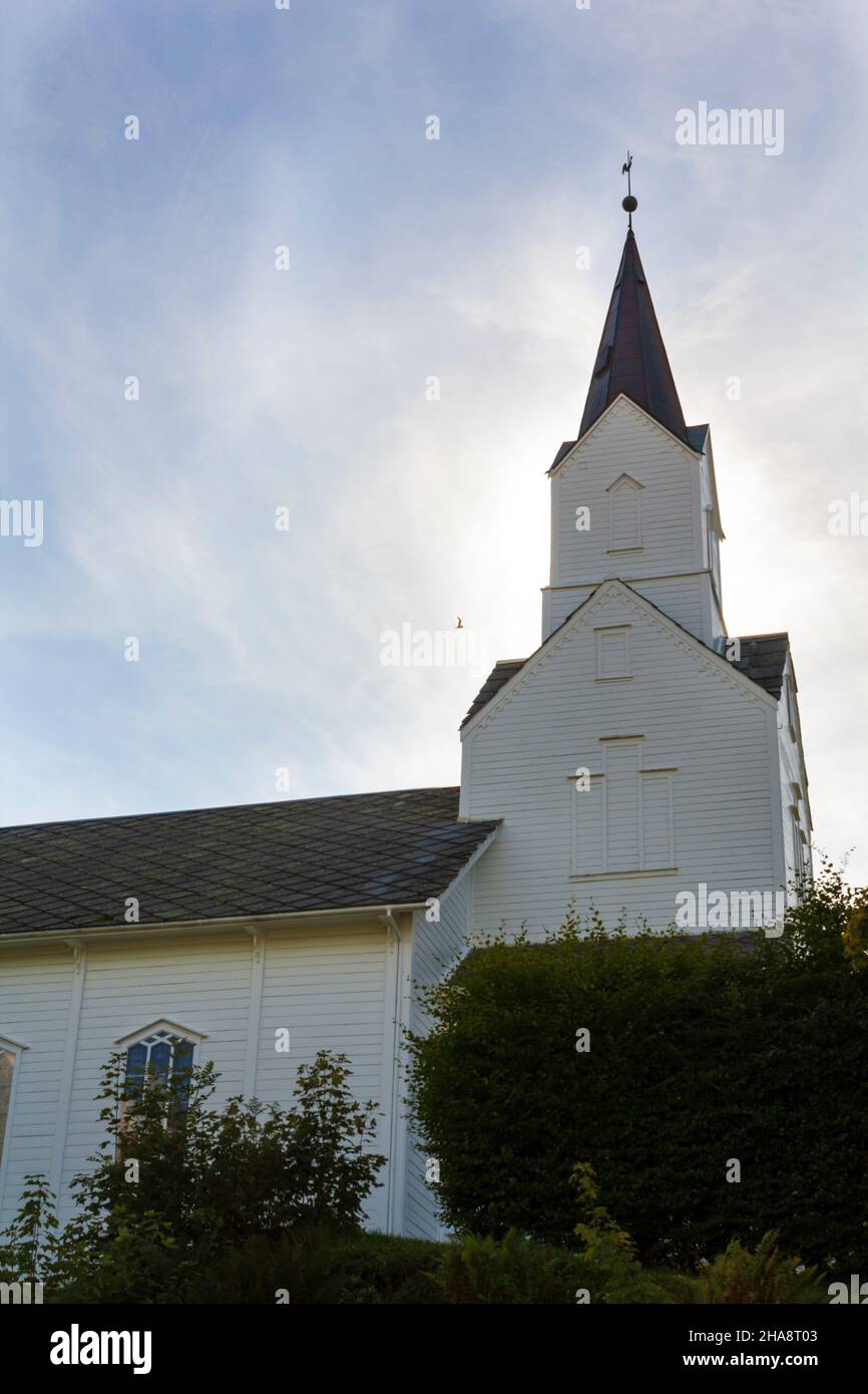 White wooden church tower Stock Photo - Alamy