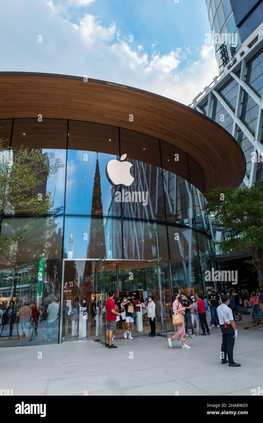 Bangkok, Thailand - December 2021: Apple Store with Apple logo in ...