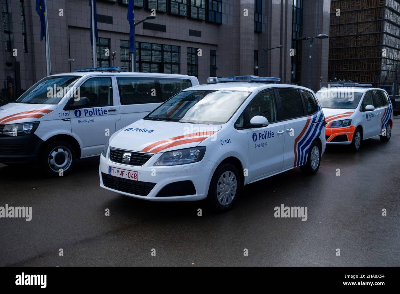 Belgium, Brussels, Winter 2021. Illustration of daily life in Brussels, capital of Belgium ...