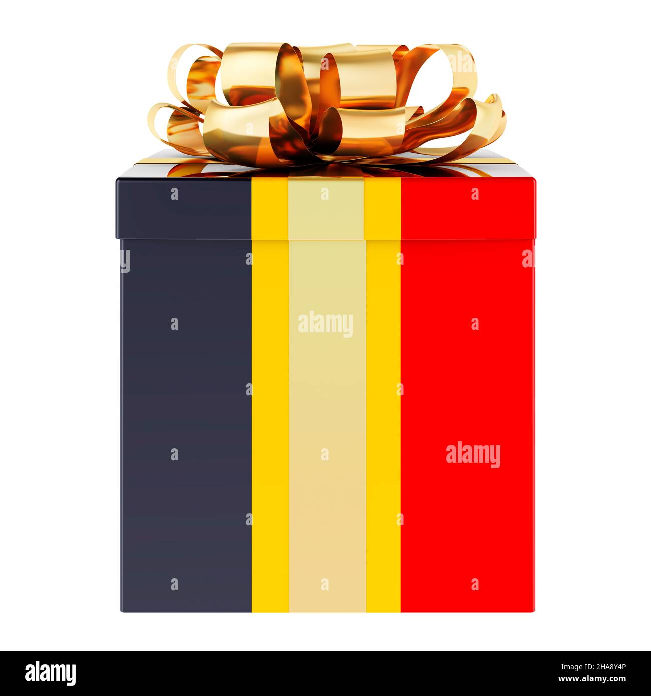 Gift box with Chadian flag. Holiday in Chad, concept. 3D rendering ...