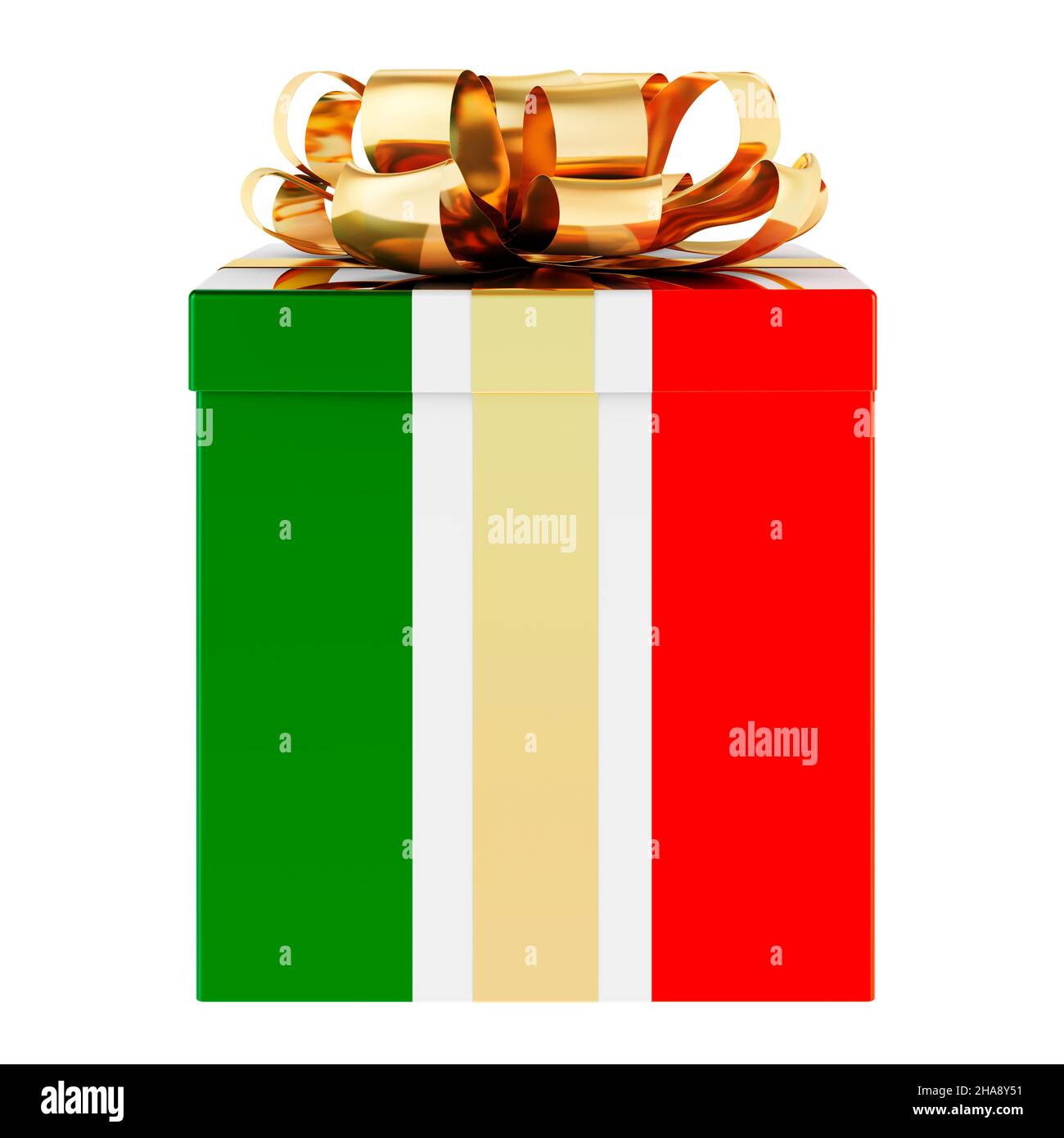 Gift box with Irish flag. Holiday in Ireland, concept. 3D rendering ...