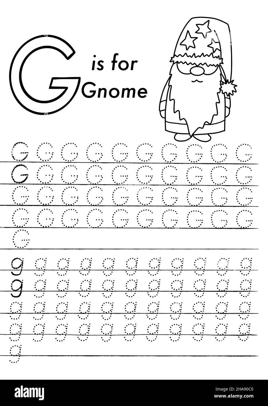 Christmas and New Year preschool ABC tracing worksheet. Simple ...