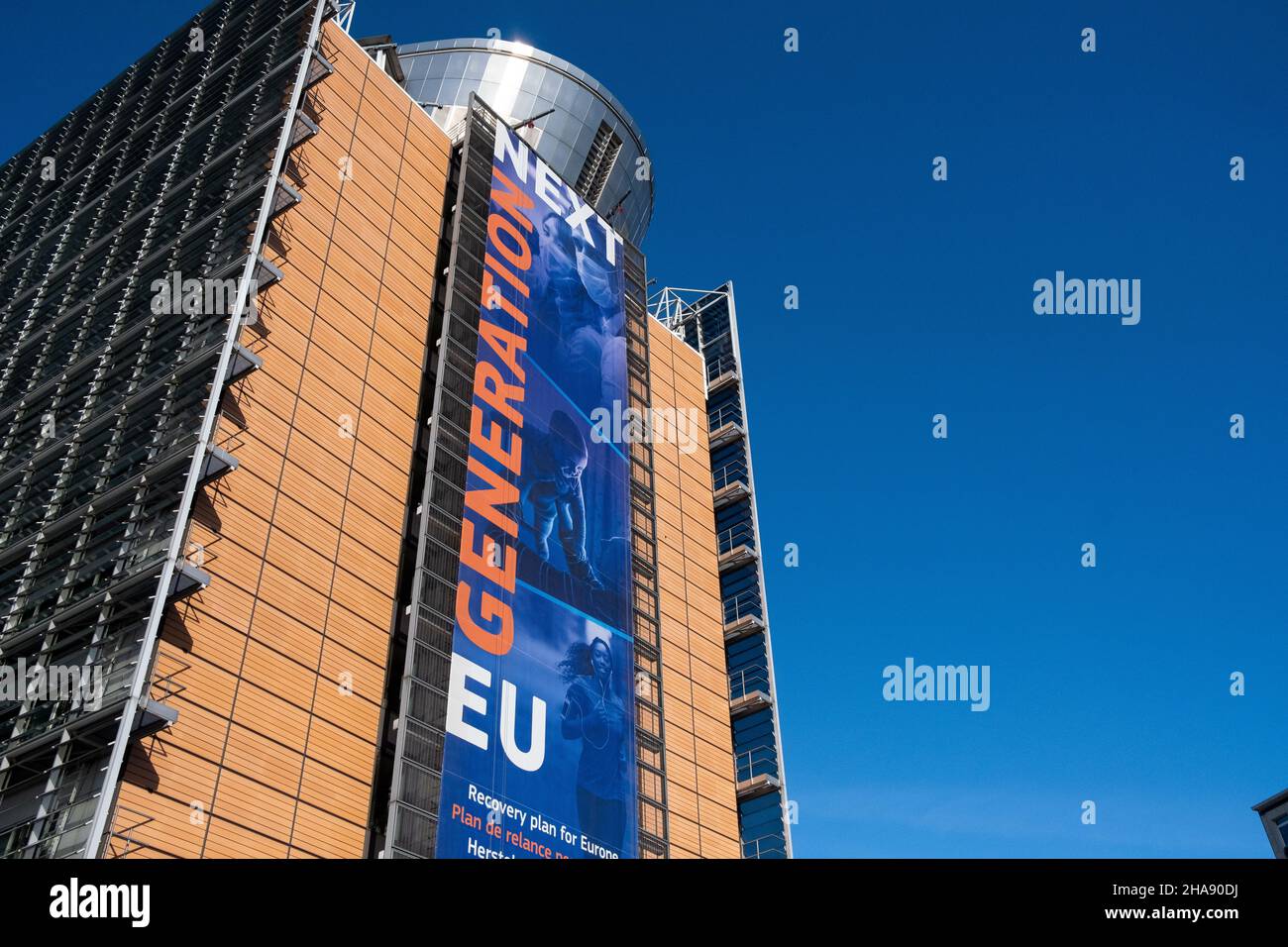 Belgium, Brussels, Winter 2021. Illustration of daily life in Brussels, capital of Belgium ...