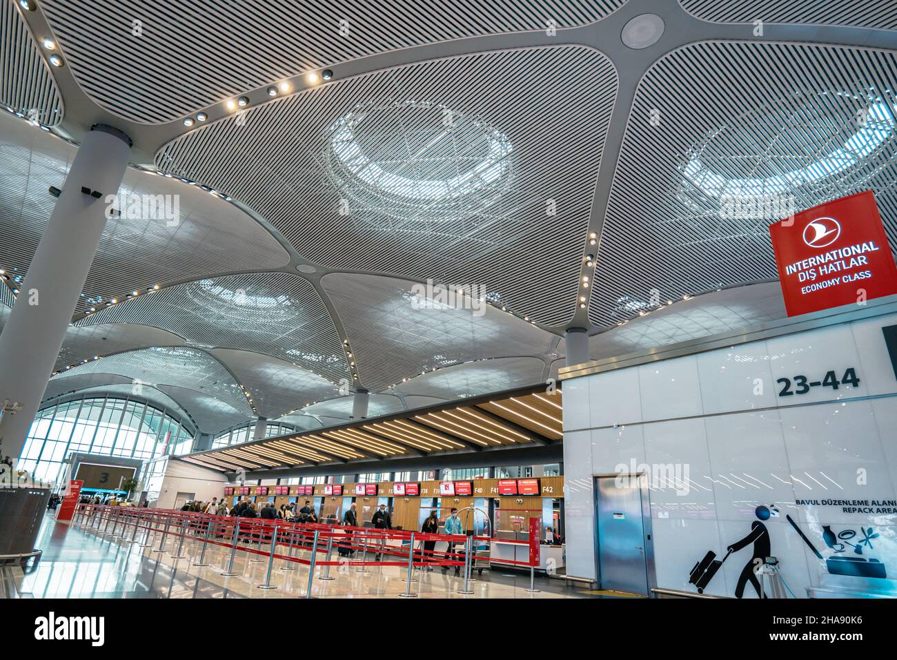 Istanbul, Turkey - November 2021: Turkish Airlines check-in counter ...