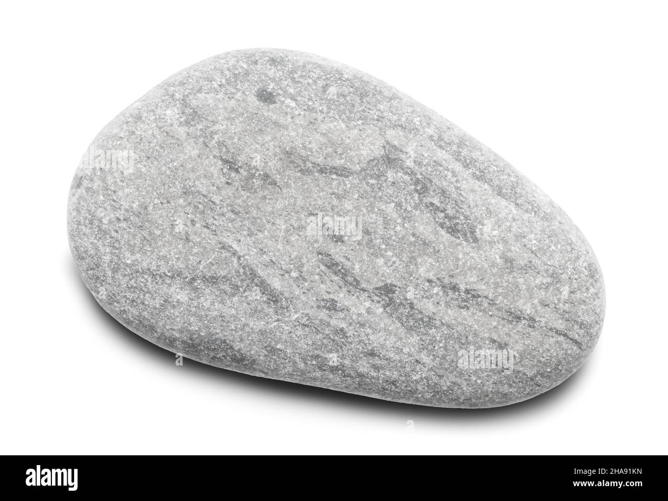 Pebble. Smooth gray sea stone isolated on white background with shadows ...