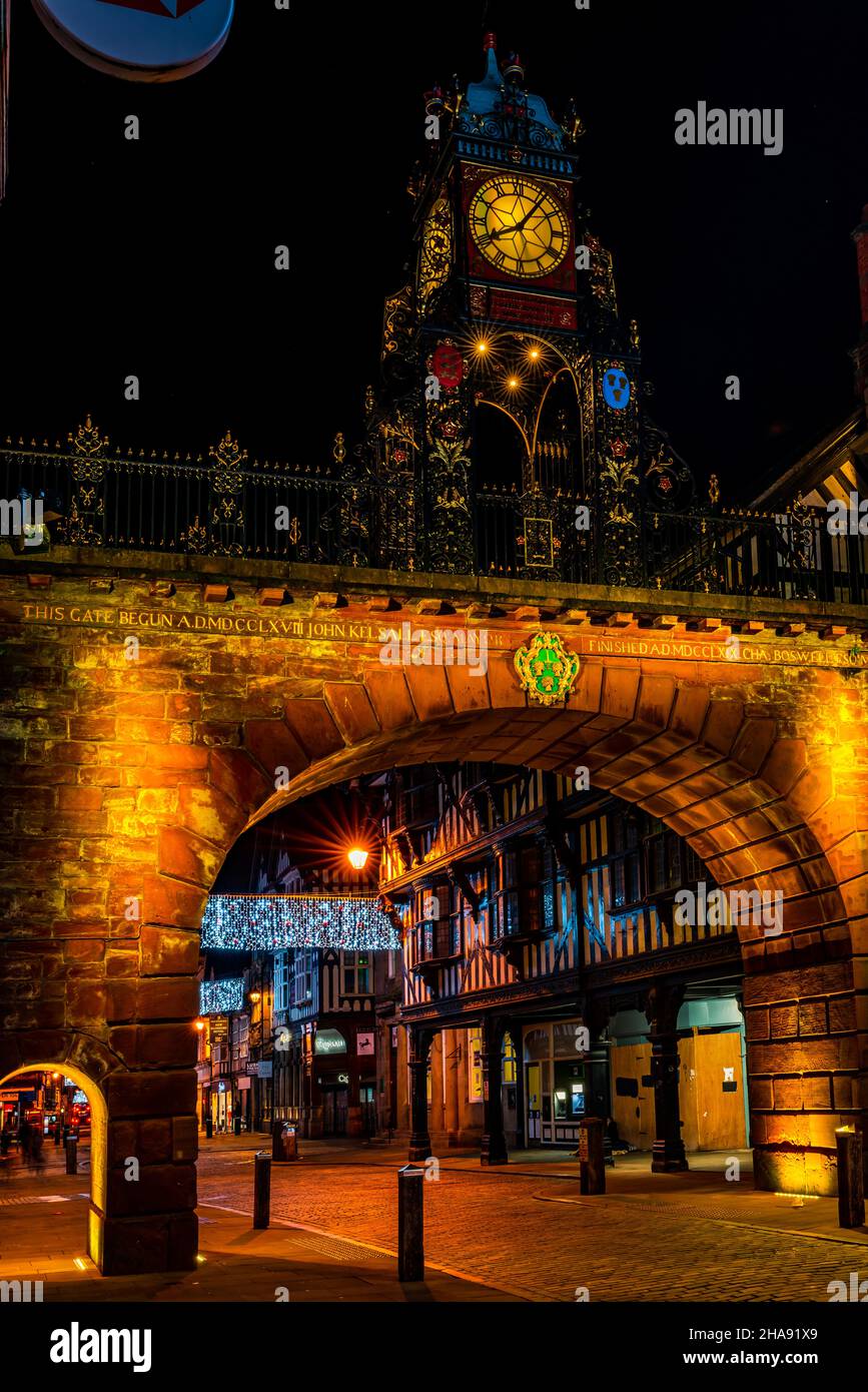 Eastgate chester night hi-res stock photography and images - Alamy