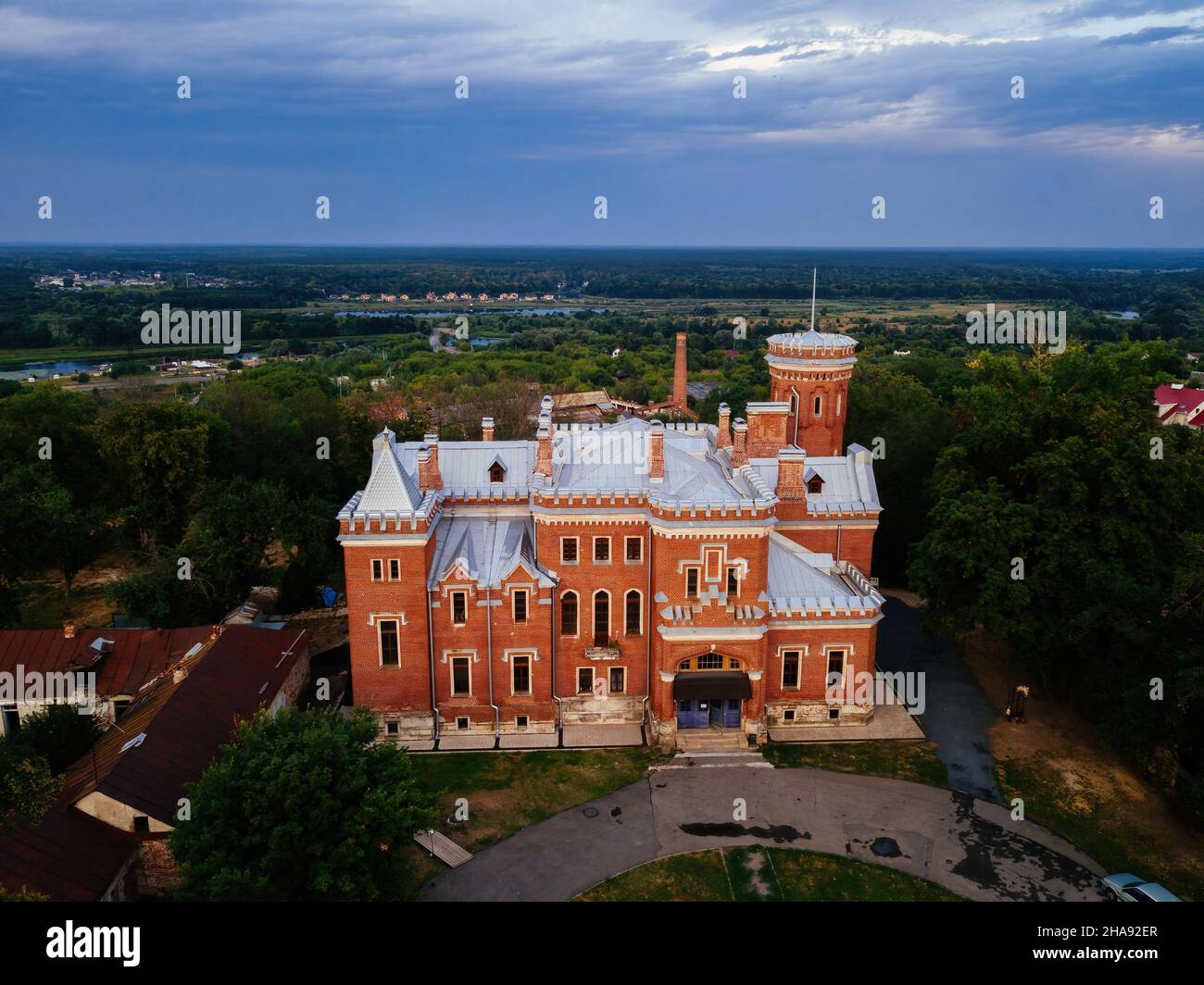Castle of Princess of Oldenburg. Ramon, Voronezh region, Russia, aerial ...