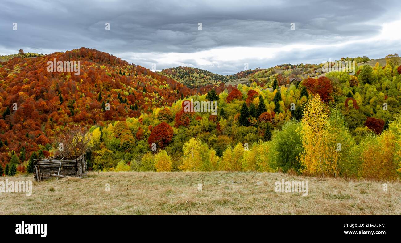 beautiful autumn landscapes in the Romanian mountains, Fantanele ...