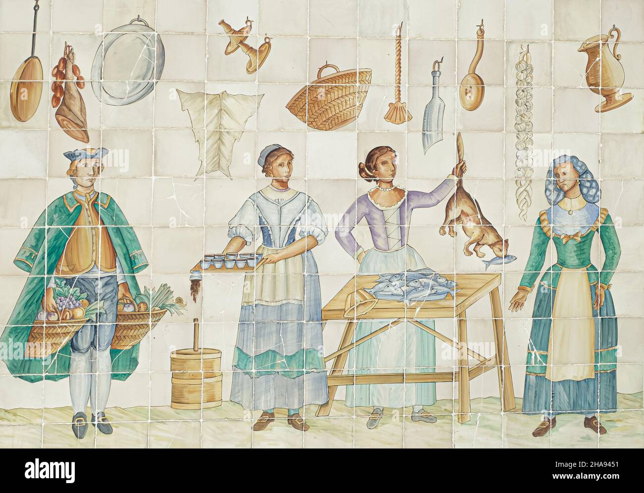 Marbella, Spain - August 26, 2018. Spanish mural painting on the ...