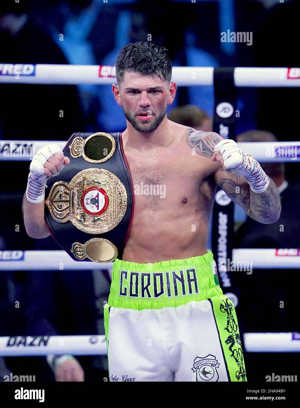 Joe Cordina after winning his WBA Continental Super-Featherweight Title ...