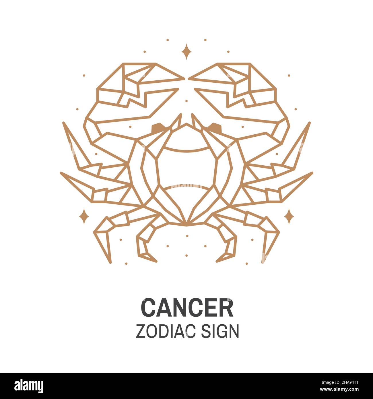 Zodiac astrology horoscope sign Cancer linear design. Vector ...