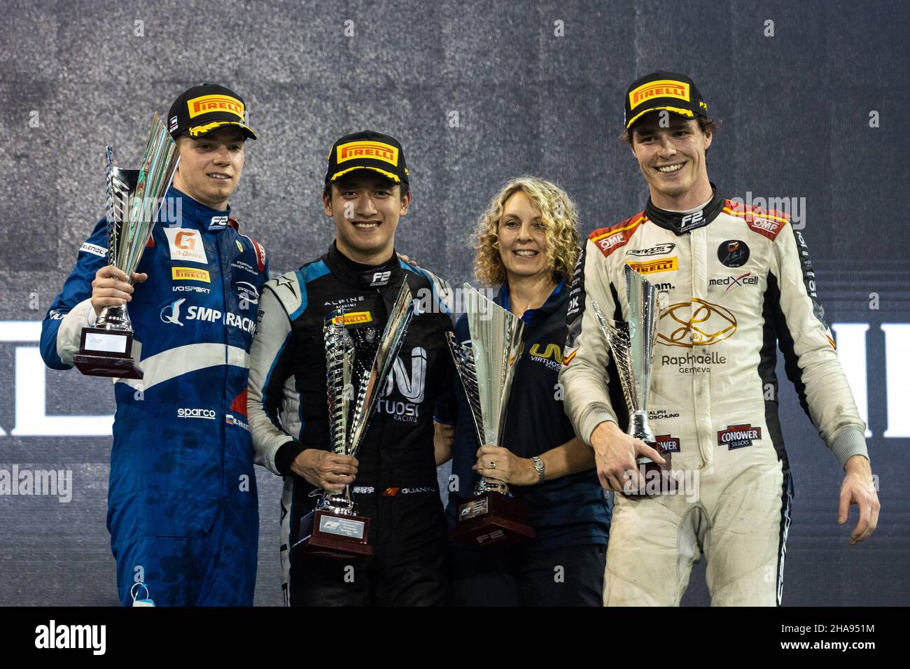 Podium, Shwartzman Robert (rus), Prema Racing, Dallara F2, Zhou Guanyu ...