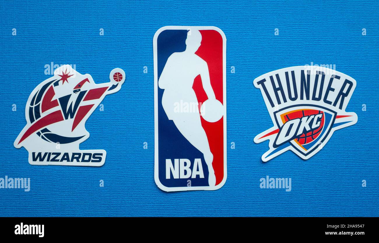 October 1, 2021, Springfield, USA, Emblems of the Oklahoma City Thunder ...