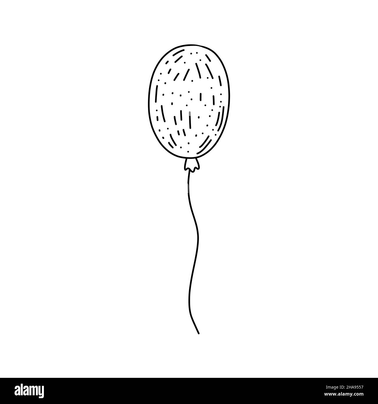 Hand drawn balloon in doodle style. solated on white vector ...