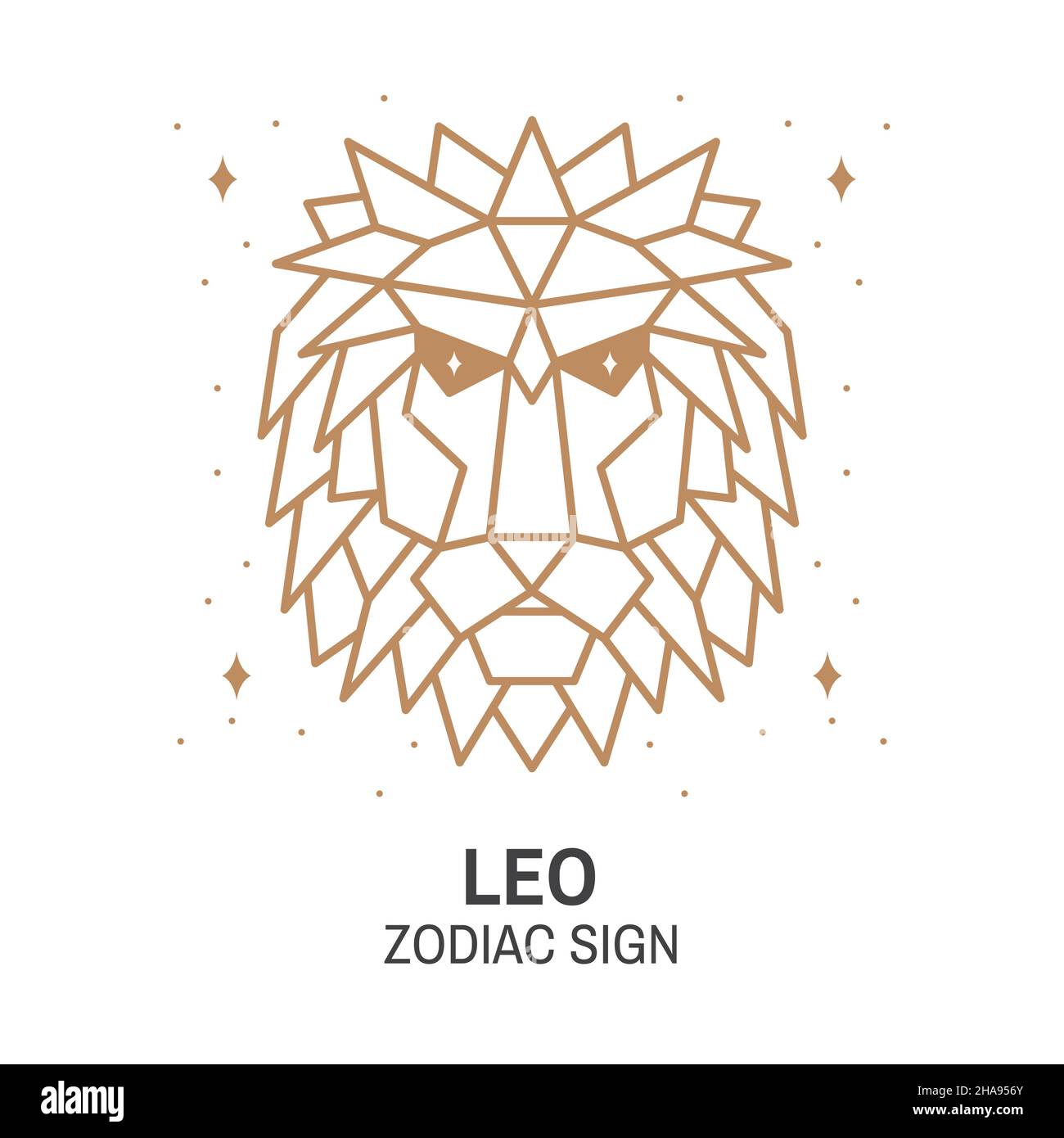 Zodiac Astrology Horoscope Sign Leo Linear Design Vector Illustration