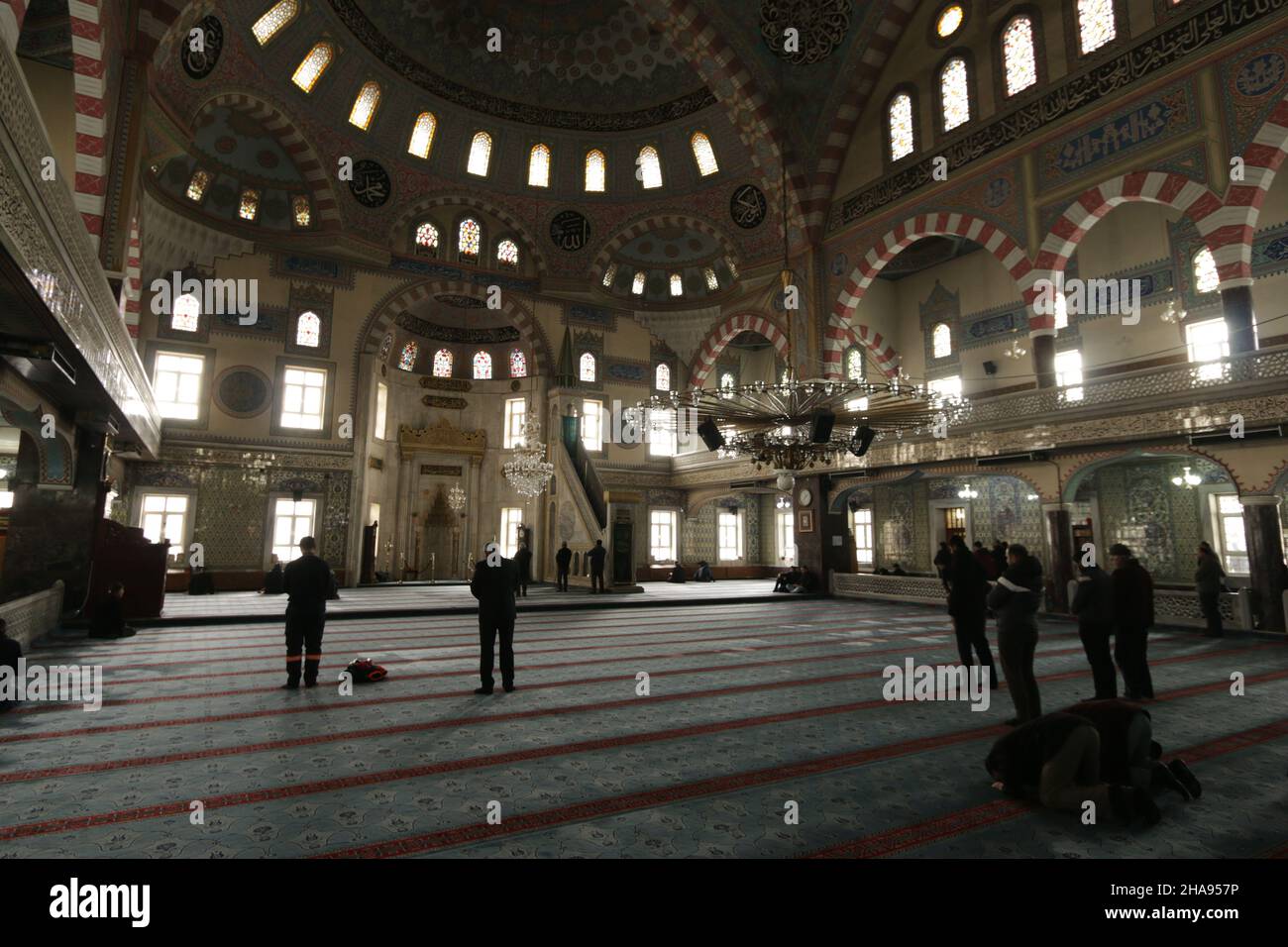 Pray in the mosque, people praying in a modern islamic an d Turkish ...