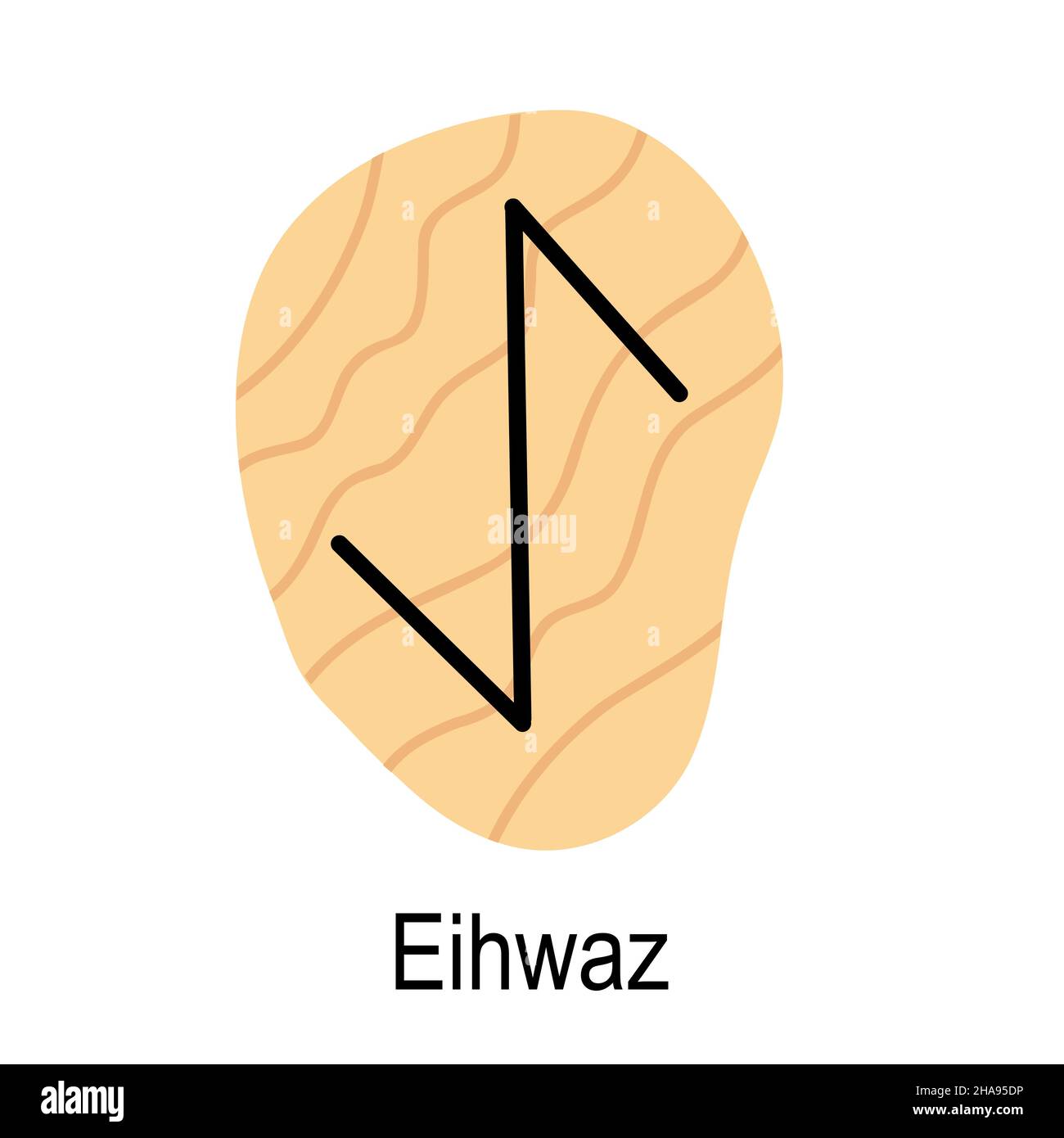 Old rune Eihwaz, ancient Scandinavian alphabet vector illustration ...