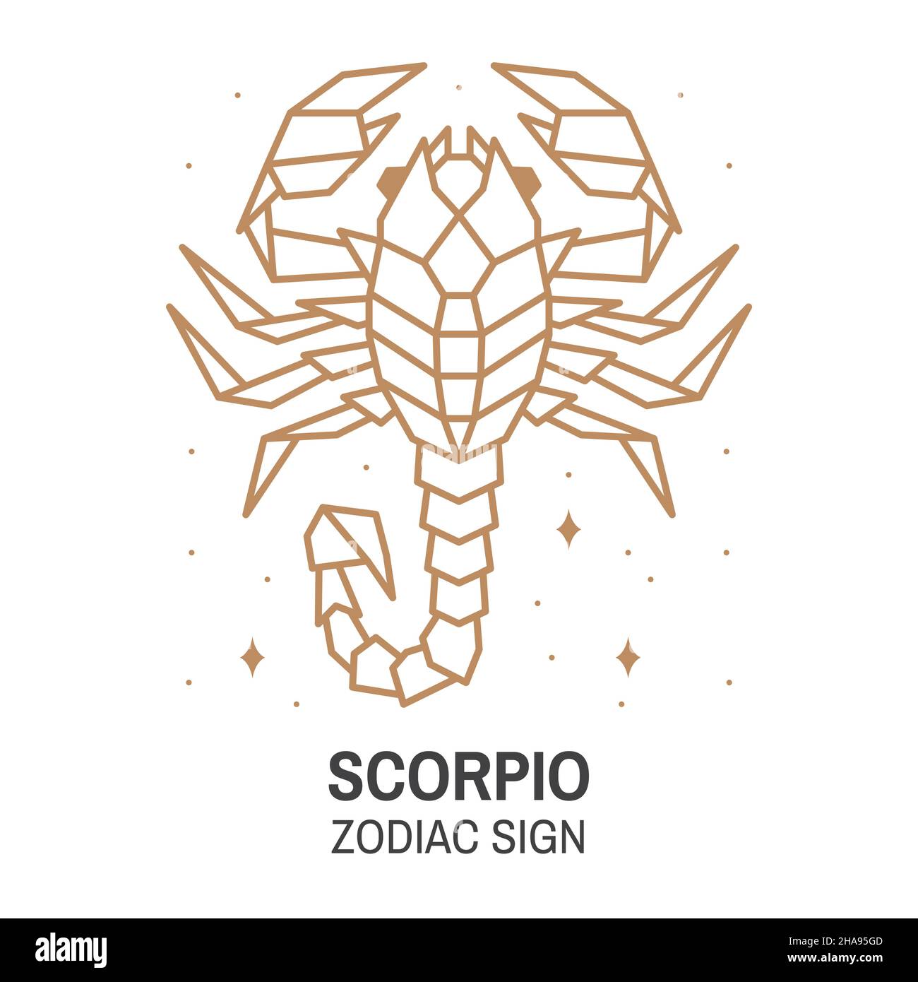 Zodiac astrology horoscope sign scorpio linear design. Vector ...