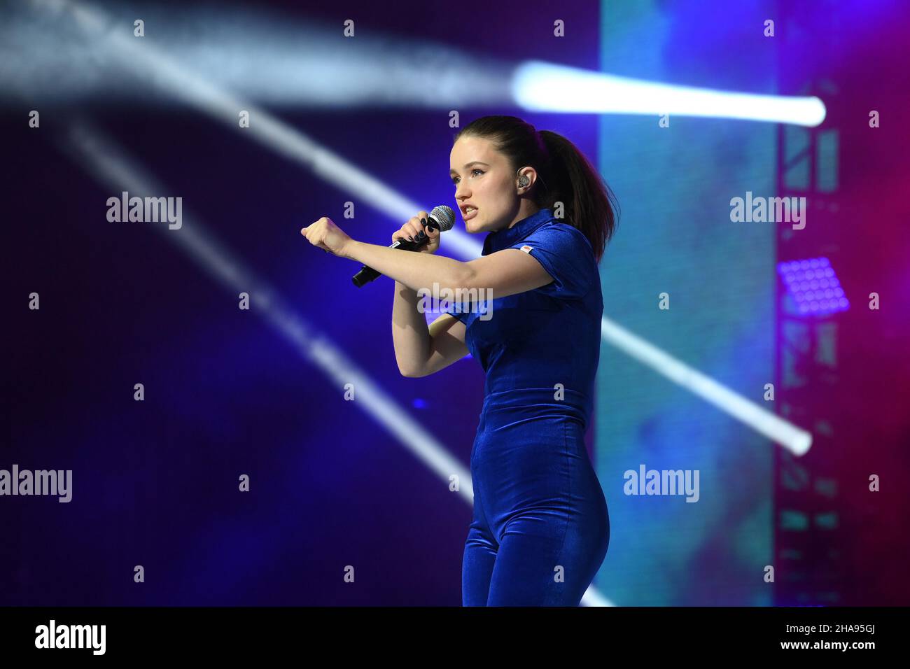 NO ARCHIVE NO SALES EDITORIAL USE ONLY Sigrid performs on stage with ...