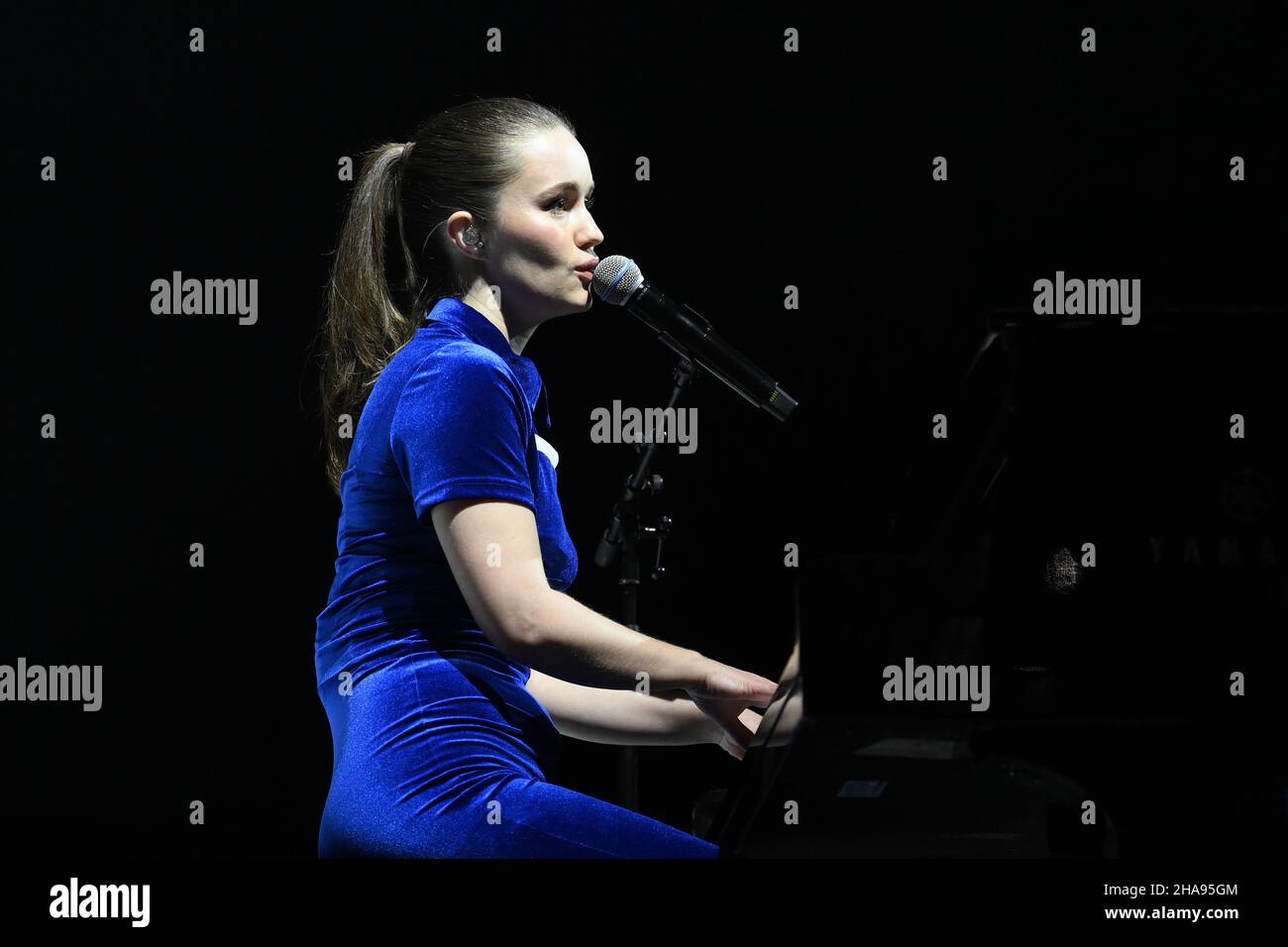 NO ARCHIVE NO SALES EDITORIAL USE ONLY Sigrid performs on stage with ...