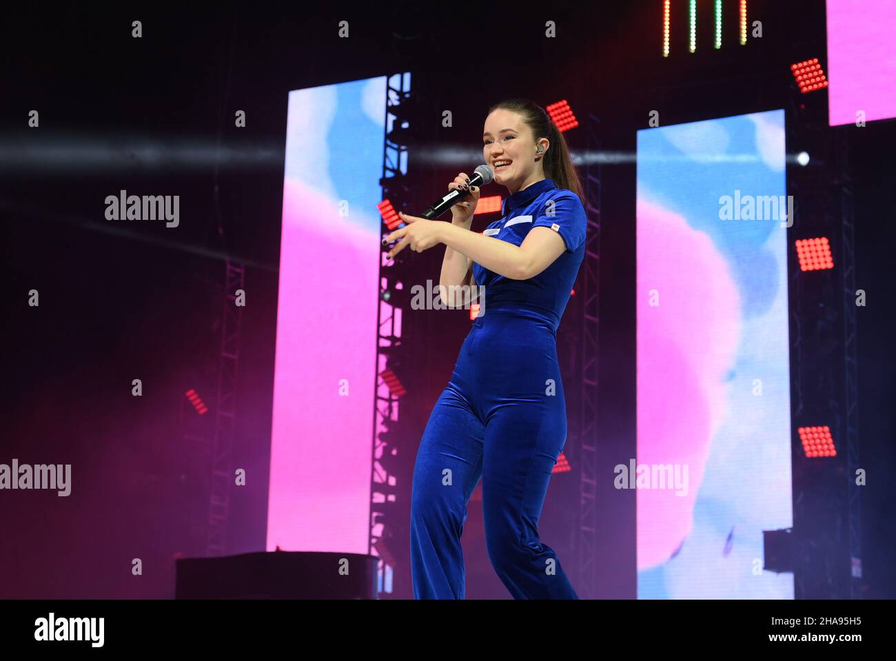 NO ARCHIVE NO SALES EDITORIAL USE ONLY Sigrid performs on stage with ...