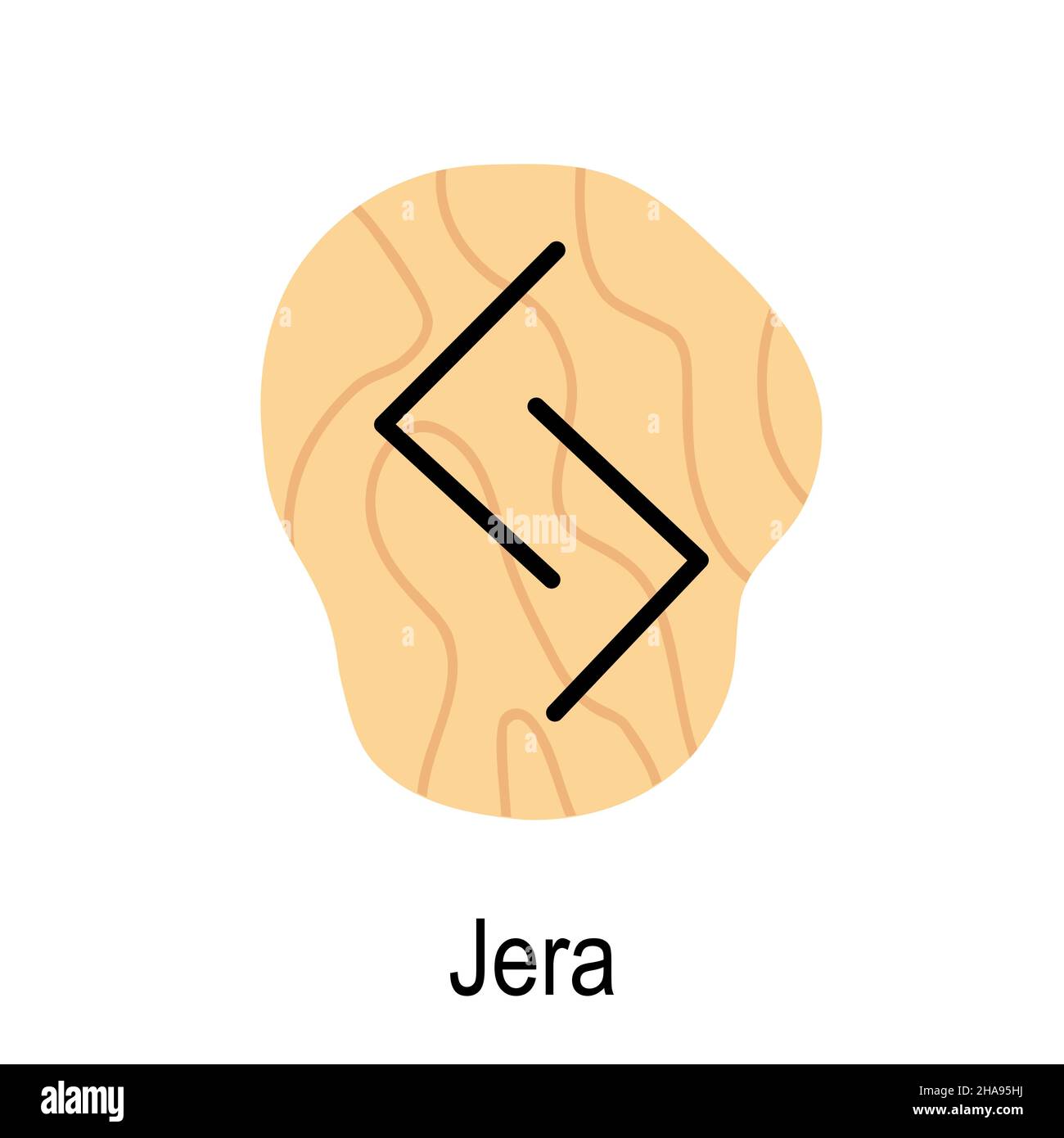 Old rune Jera, ancient Scandinavian alphabet vector illustration, hand ...