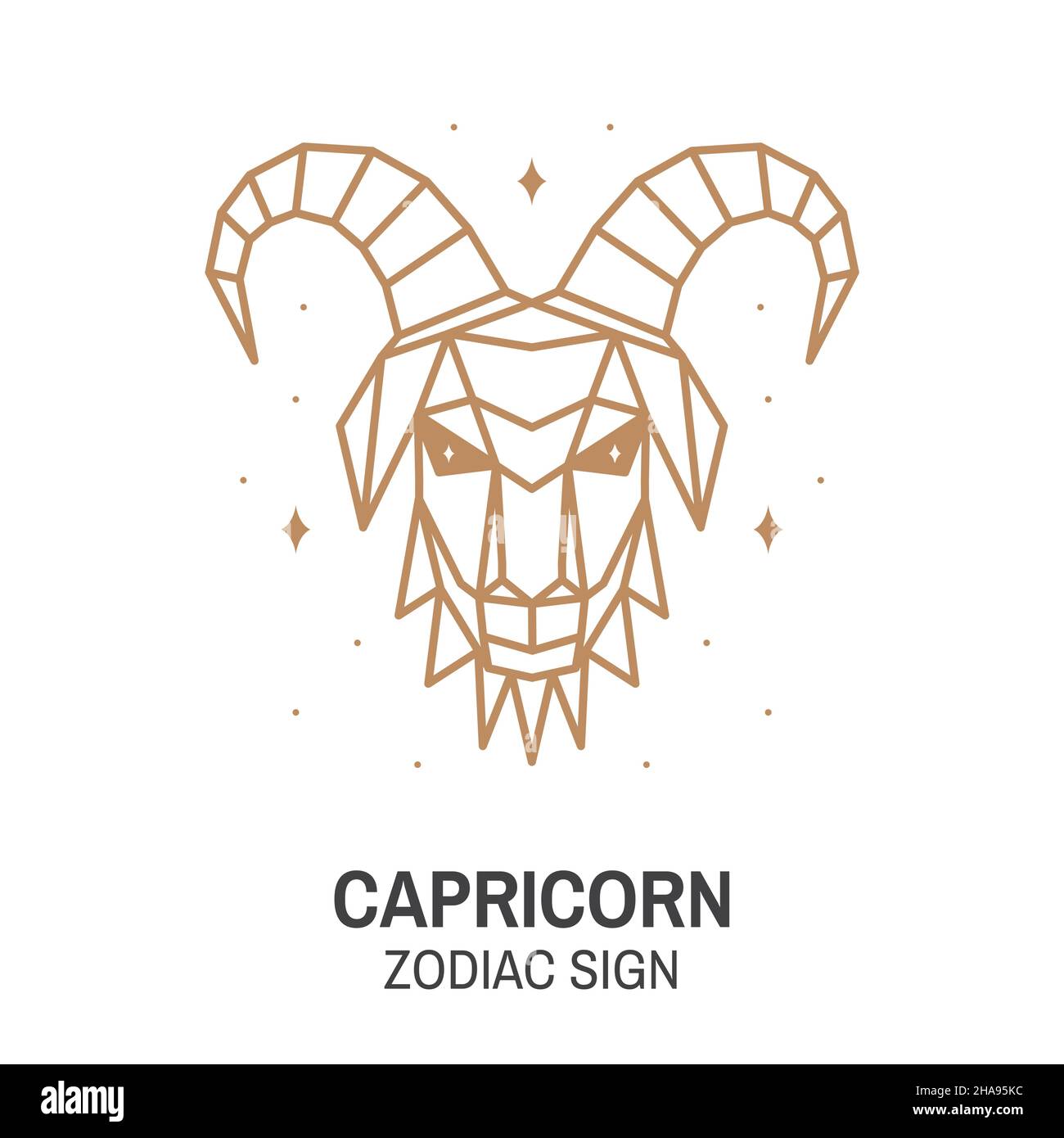 Zodiac astrology horoscope sign capricorn linear design. Vector ...