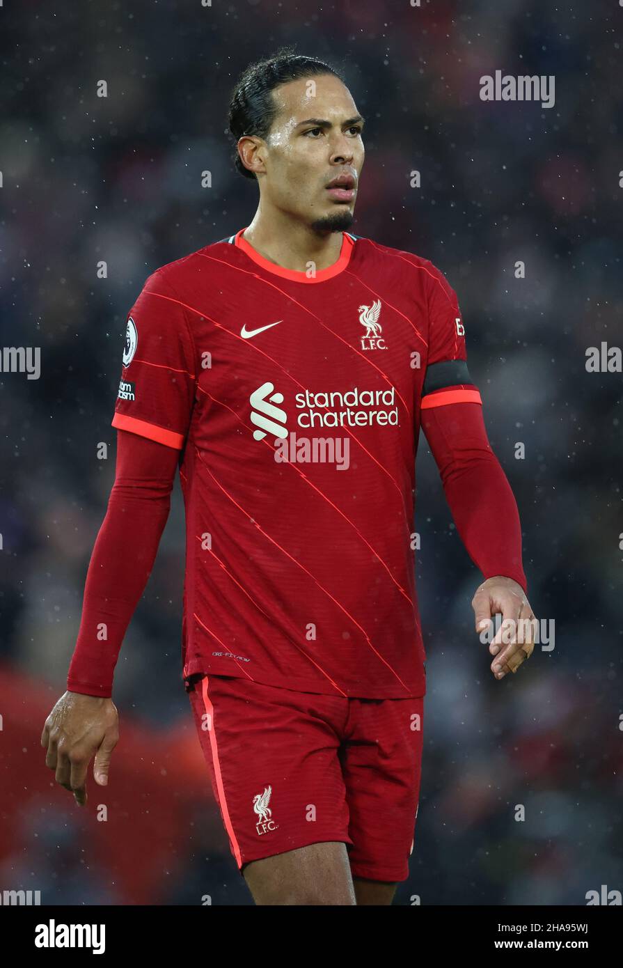Liverpool, England, 11th December 2021. Virgil van Dijk of Liverpool ...