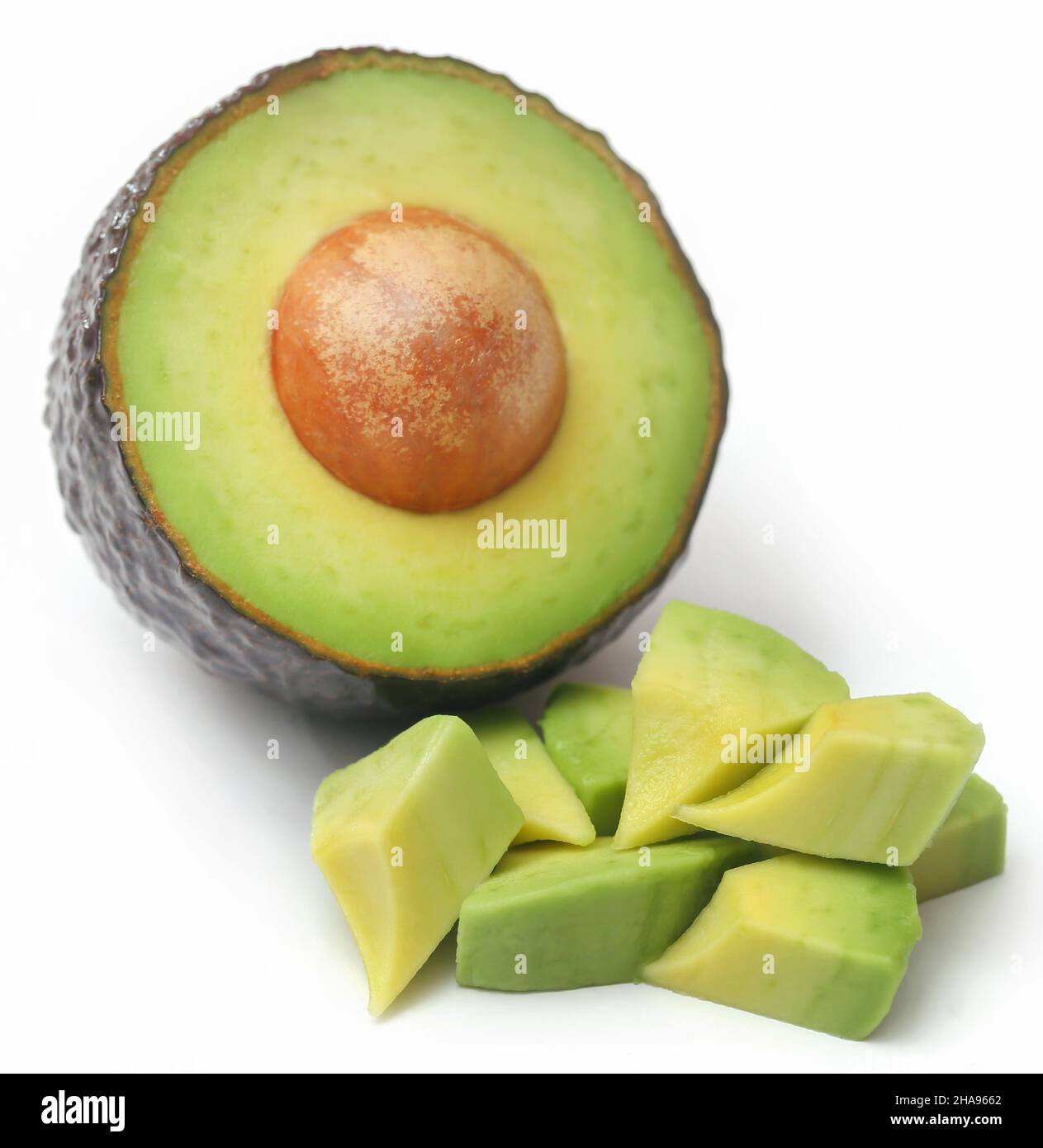 Fresh avocado sliced over white background Stock Photo - Alamy