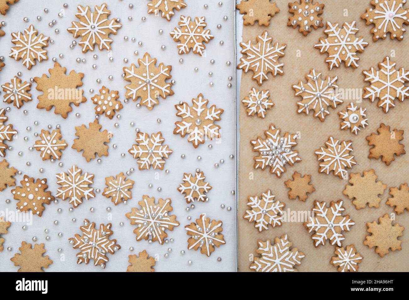 Homemade Christmas Snowflake Biscuits Stock Photo - Alamy