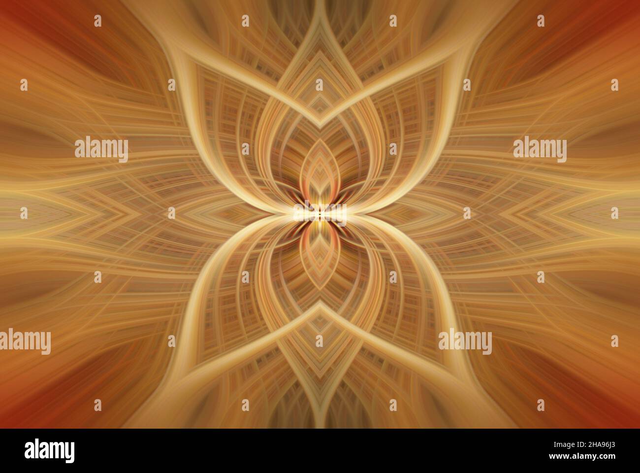 Digital art, 3d illustration, abstract symmetrical pattern in neutral ...