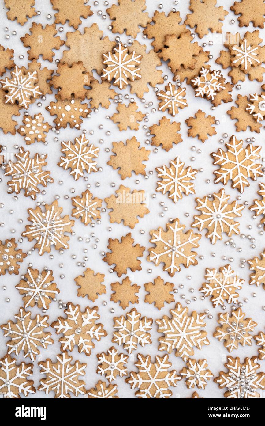 Homemade Christmas Snowflake Biscuits Stock Photo - Alamy