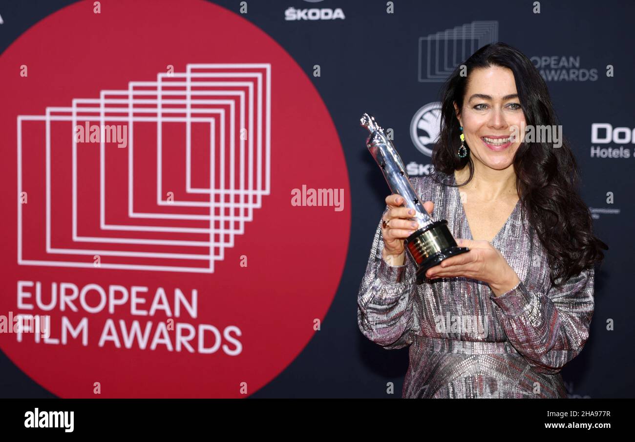 Berlin, Germany. 11th Dec, 2021. Maria Ekerhovd holds the Eurimages Co ...