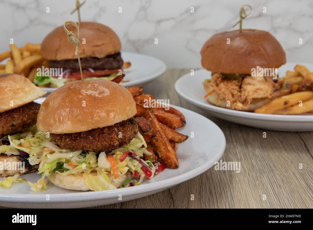 Buffet table of plenty of choices of food dishes to eat, hot off the ...