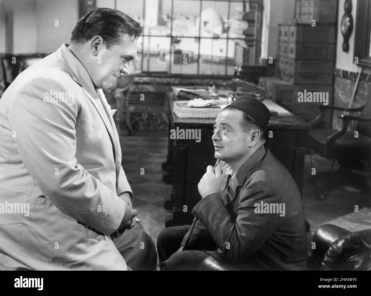 Thomas Gomez, Peter Lorre, on-set of the Film, "Casbah", Universal ...