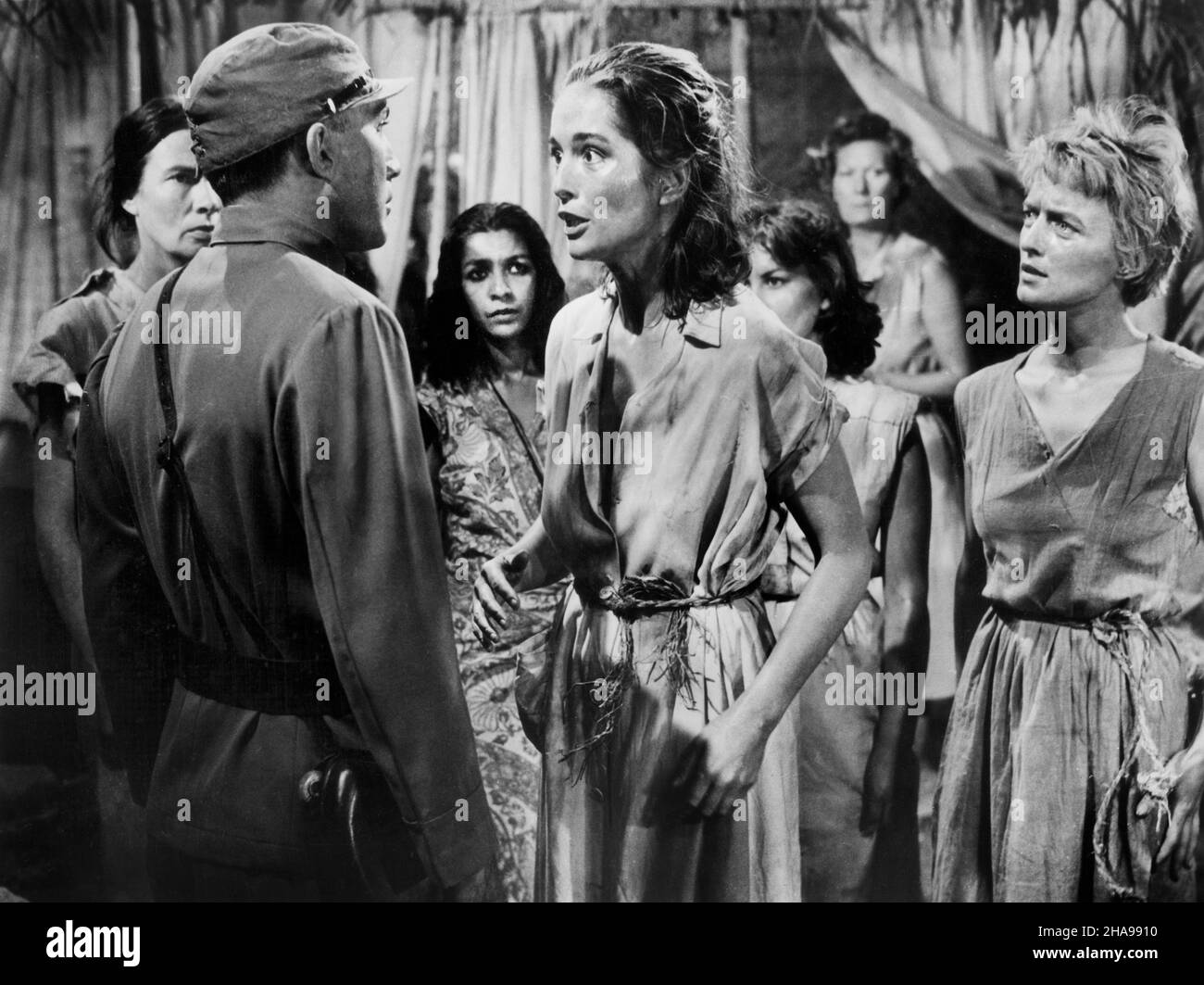 Barbara Shelley (center), Lee Holden (right), on-set of the Film, "The ...