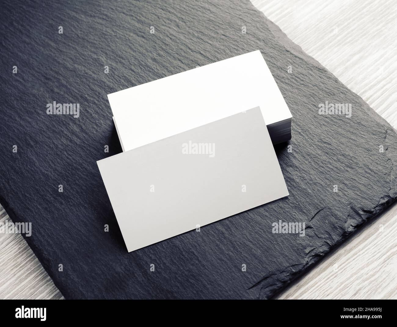 Photo of blank business cards. Template for ID Stock Photo - Alamy
