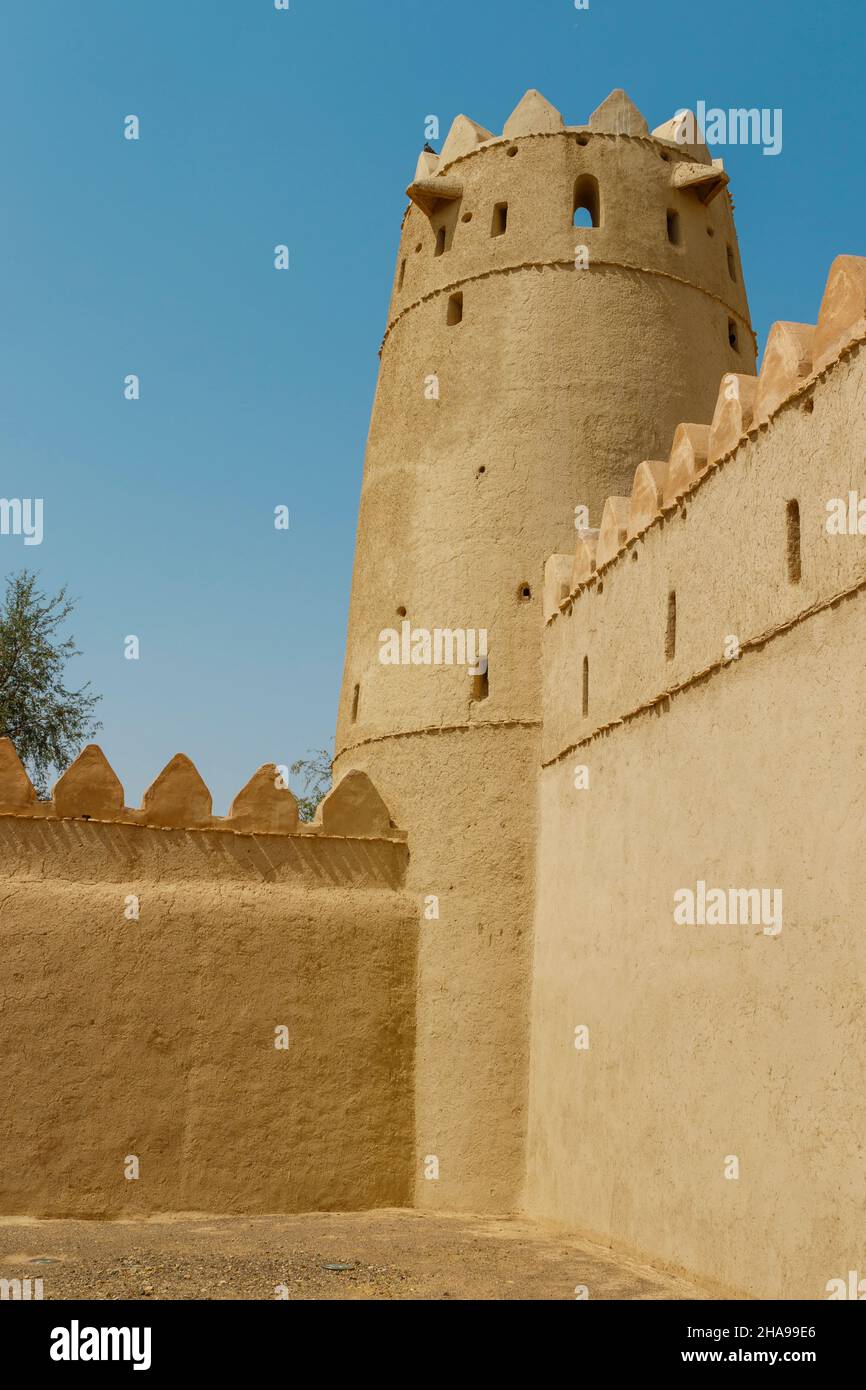 Interior courtyard of the Al Jahili Fort in Al Ain, Abu Dhabi, United ...