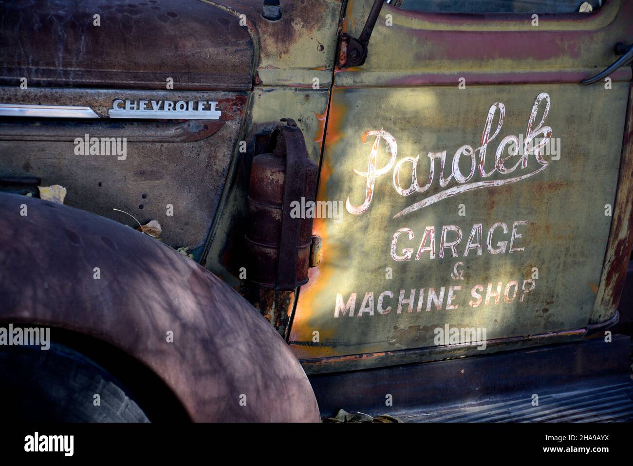 A vintage 1940s Chevrolet machine shop and garage truck retired from ...