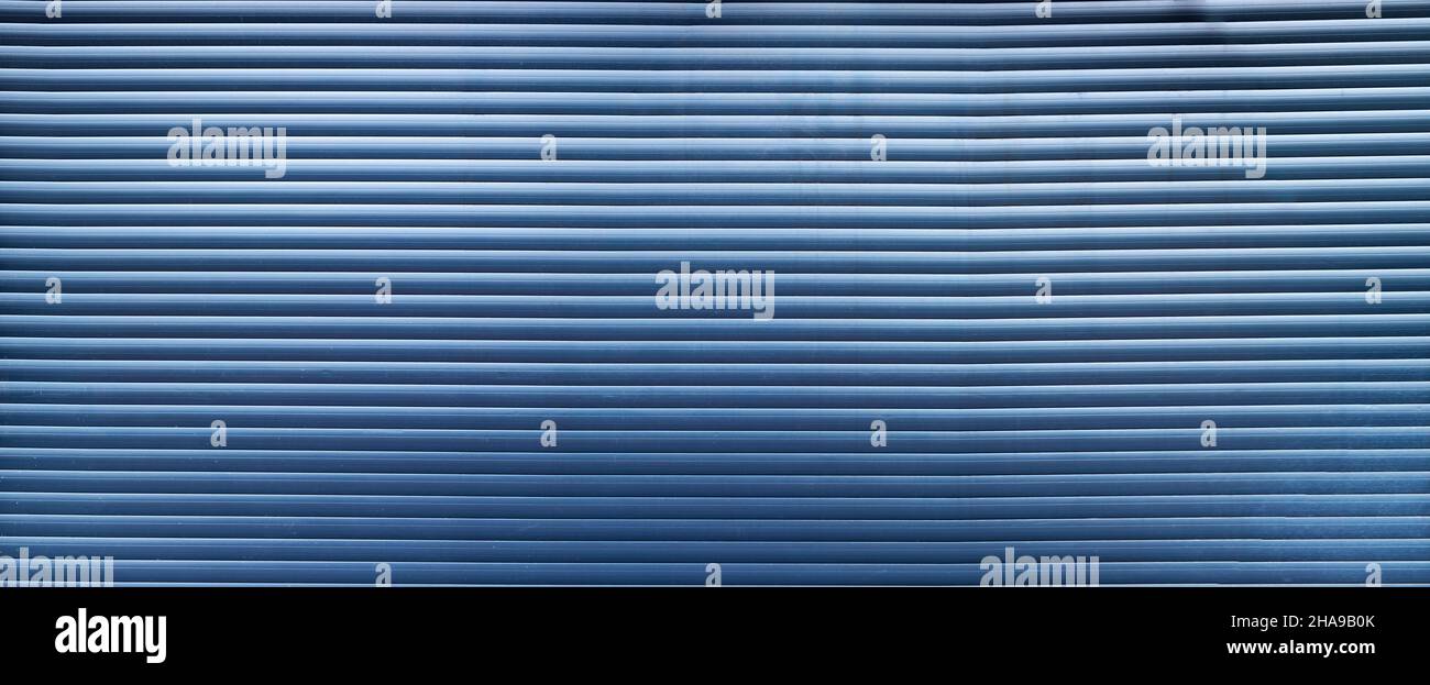 Shutters are metal shutters, gray-blue color. Abstract background Stock ...
