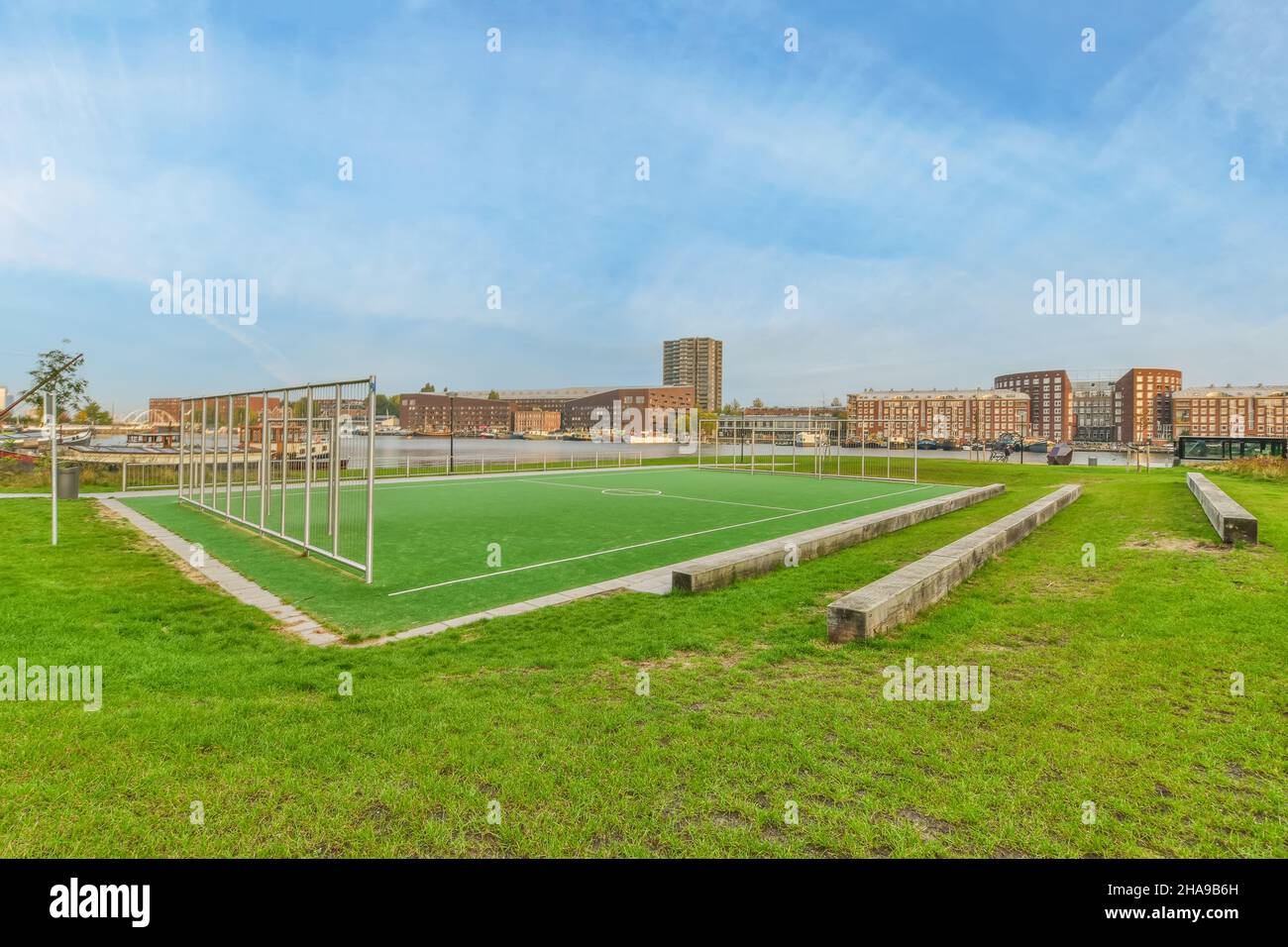 Beautiful fresh lawn field for sports games Stock Photo - Alamy